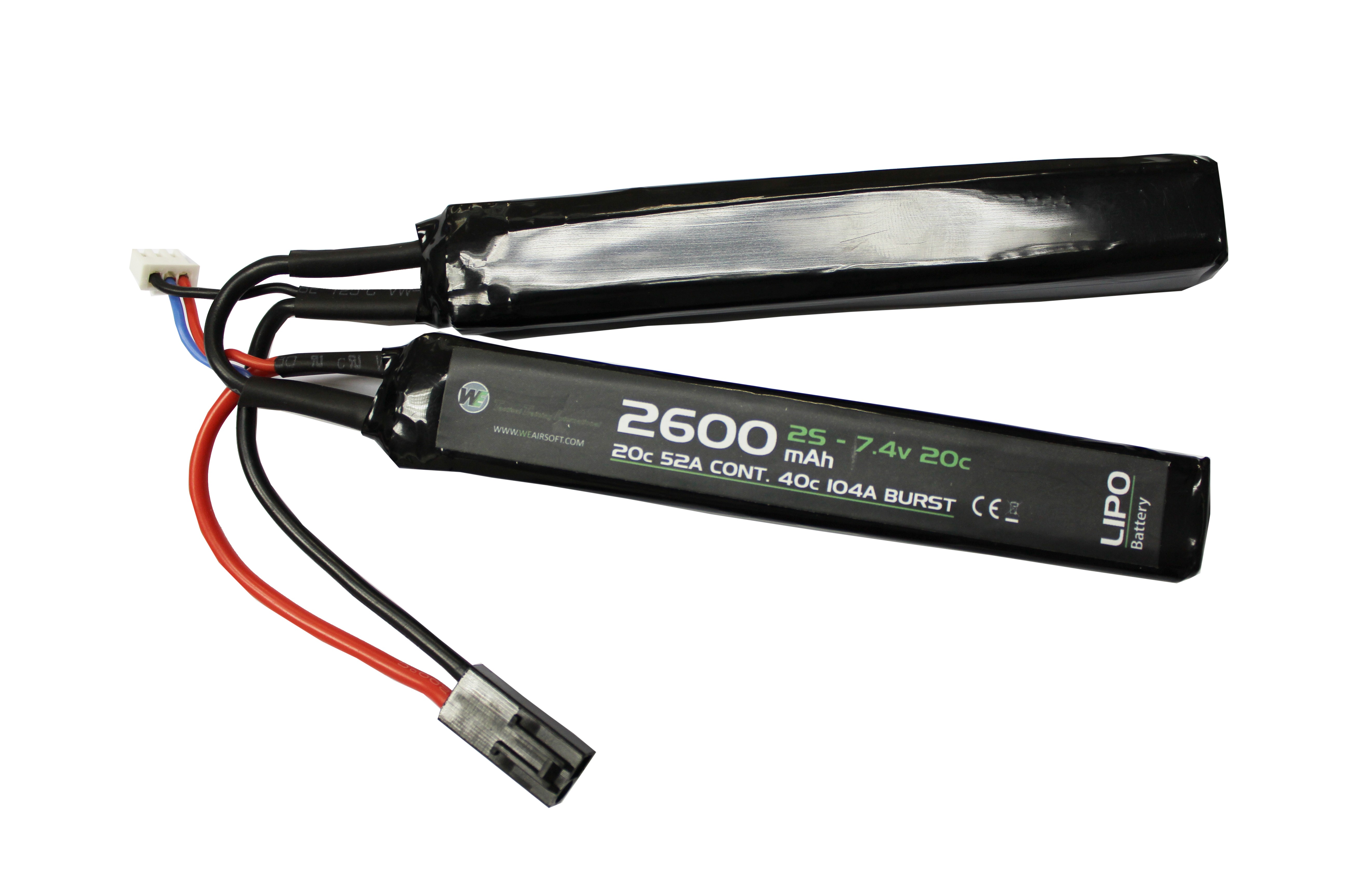 WE BATTERY 2600MAH 7 4V 20C LIPO NUNCHUCK